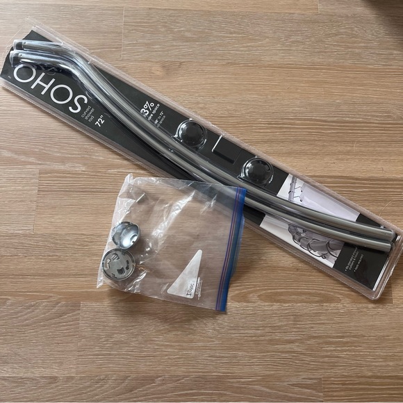 Soho | Bath | Curved Nwt Silver Shower Rod From Soho 72 | Poshmark